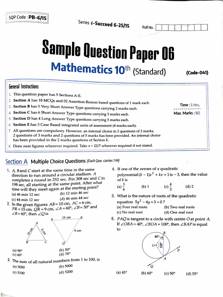 10th Grade Math Exam Paper | PDF | Sphere | Mathematical Objects