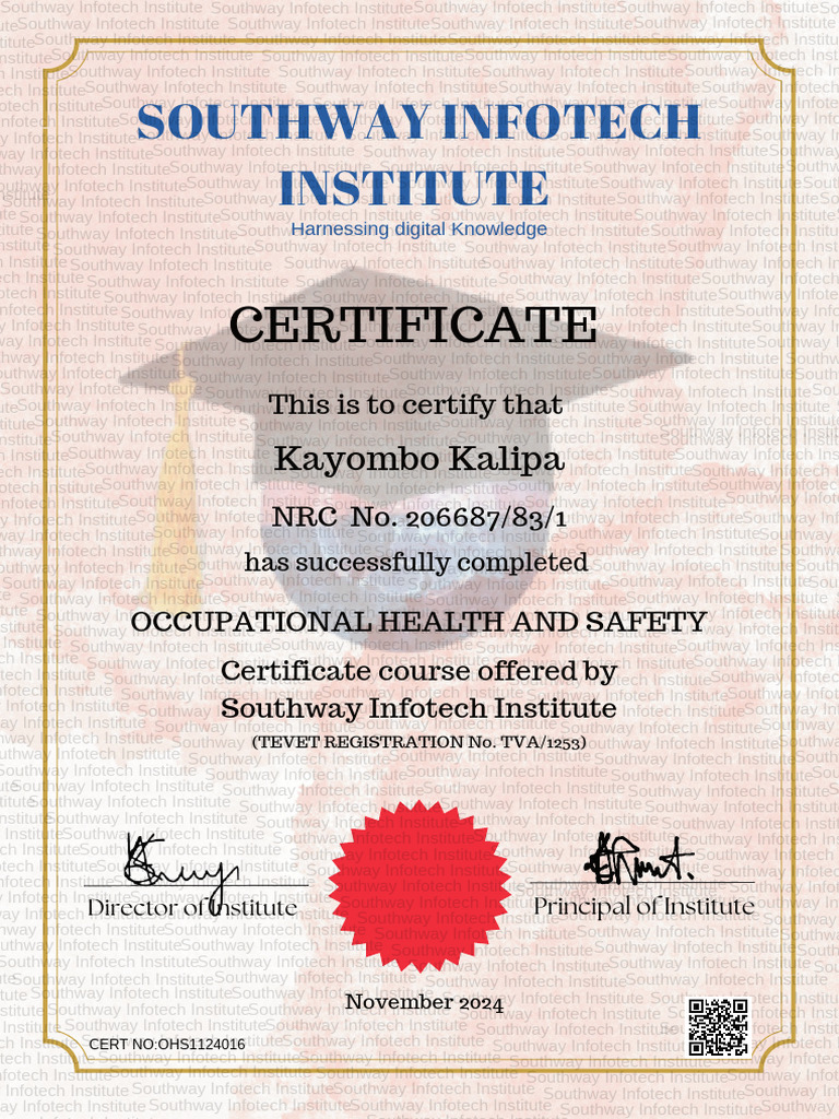 Kayombo Kalipa Cert | PDF