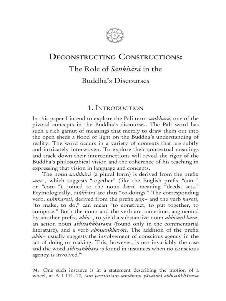 Deconstructing Construction | PDF | Buddhist Philosophical Concepts | Religious Philosophical ...