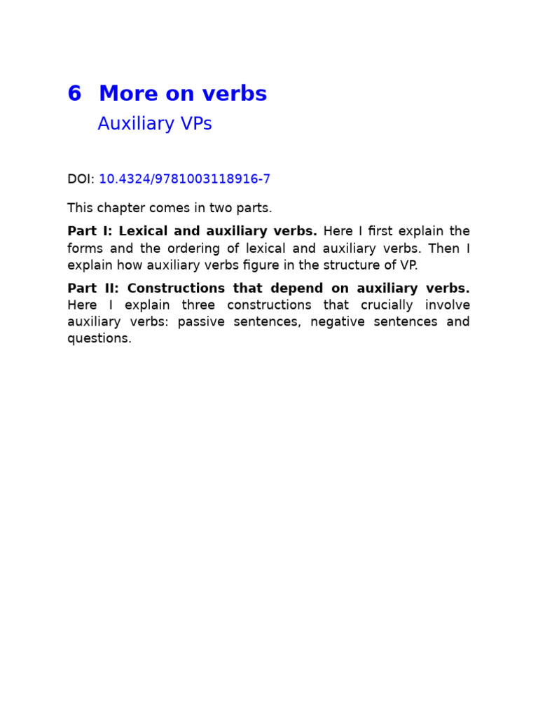 MORE ON VERBS | PDF | Verb | Grammatical Tense