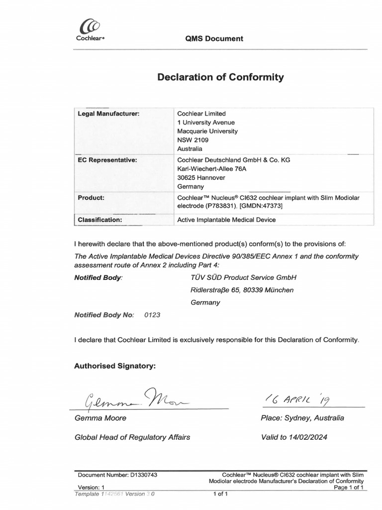 Vyhlasenie o Zhode CI632 | PDF