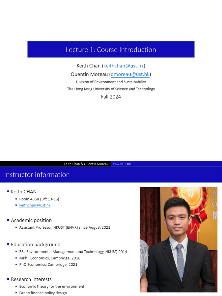 Lecture 1 Course Introduction | PDF | Natural Environment