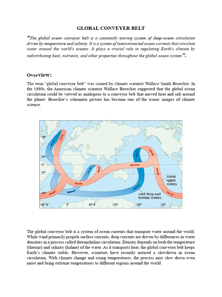 Global Ocean Conveyor Belt Explained | PDF | Oceans | Climate Change