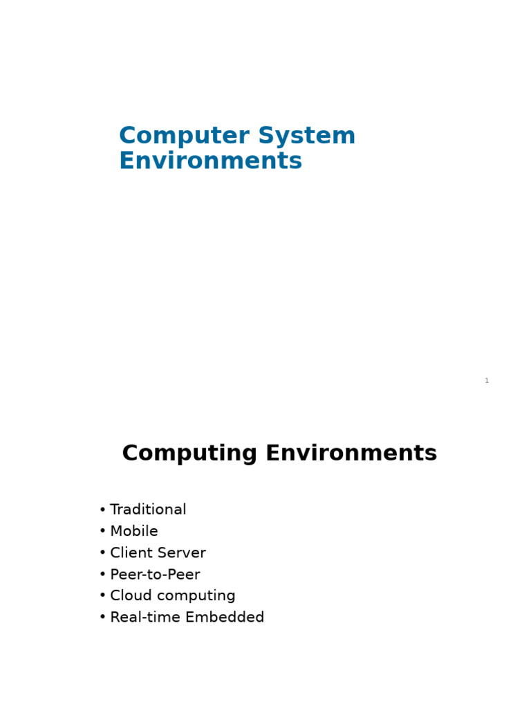 Overview of Computer System Environments | PDF | Client–Server Model ...