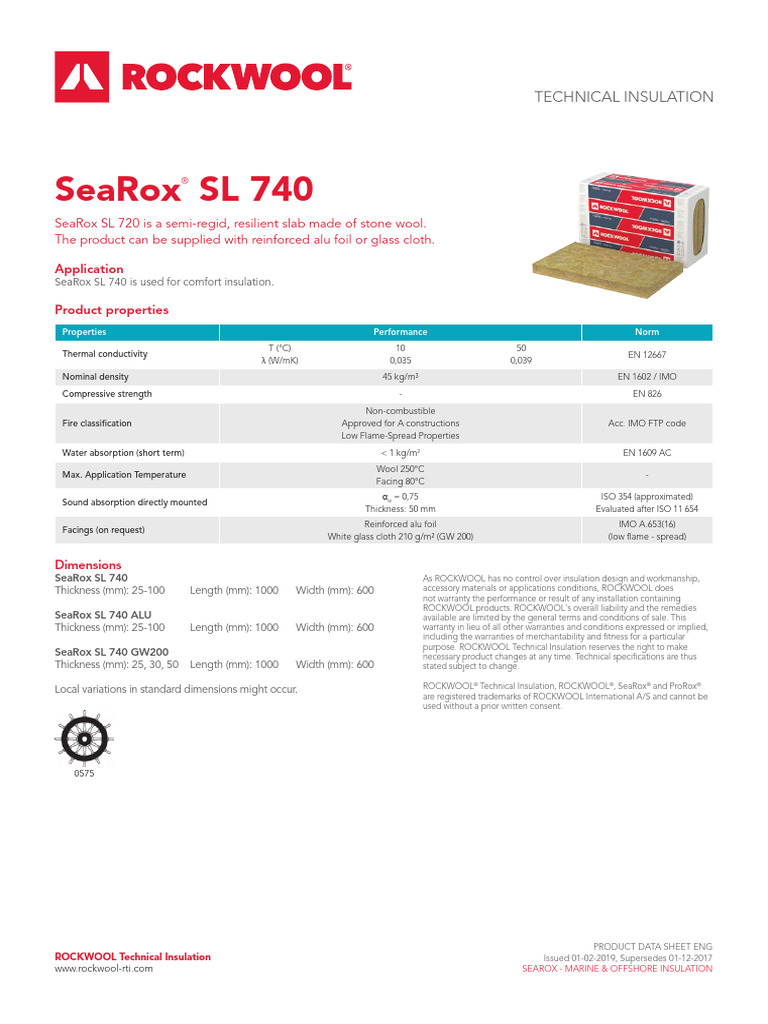 rw-ti-searox-sl-740 | PDF | Thermal Insulation | Building Technology