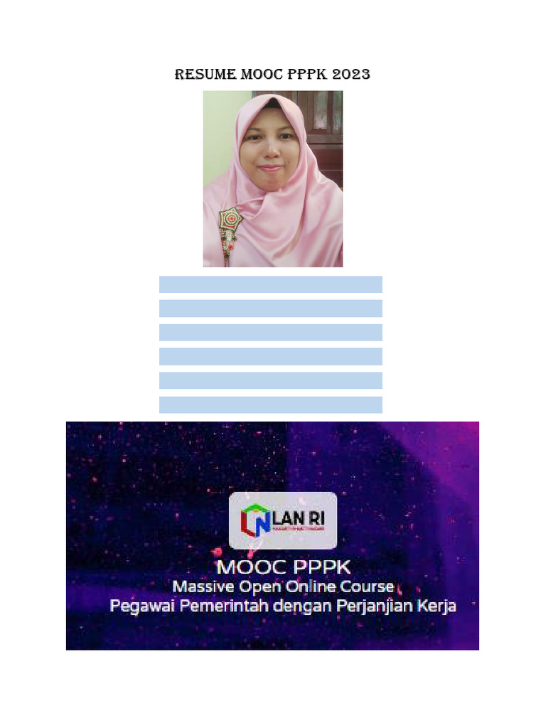 RESUME MOOC PPPK 2023 (ELISA SUSANTI, S.PD) | PDF