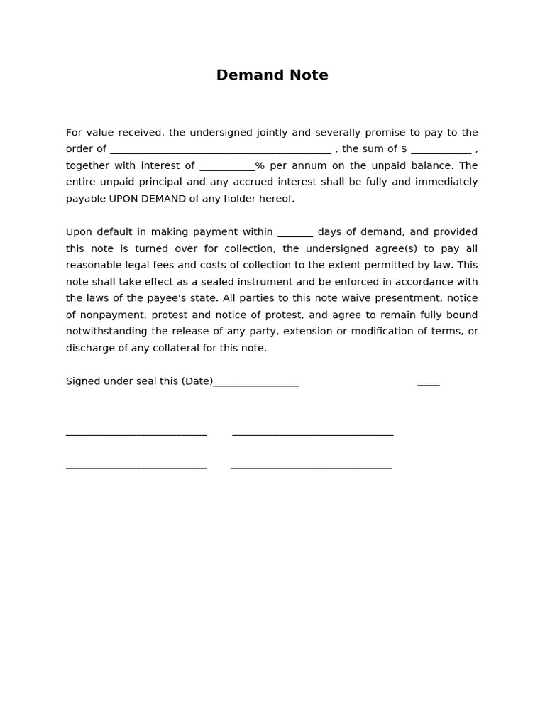 Demand Note | PDF