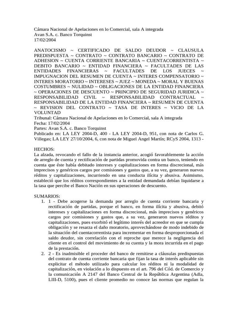 Avan c Bco Tornquist (1) | PDF | Bancos | Business