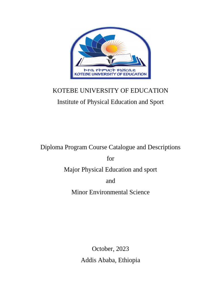 Physical Education Diploma Guide | PDF | Physical Education | Curriculum