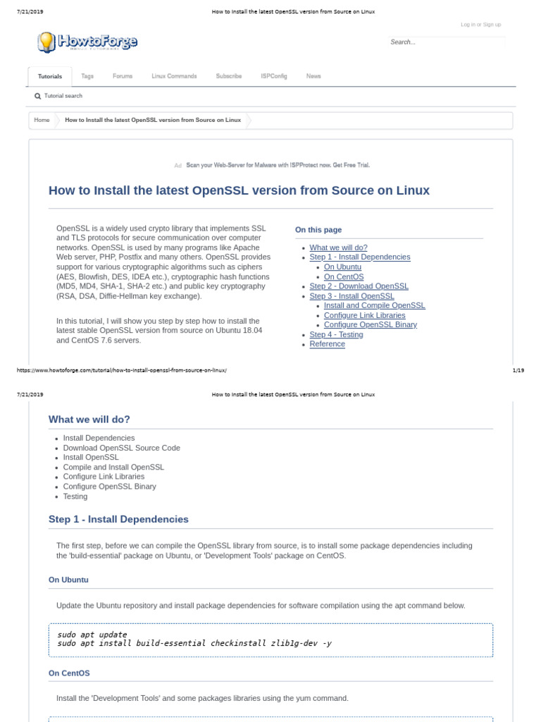 Install OpenSSL from Source on Linux | PDF | Cryptography | Computing