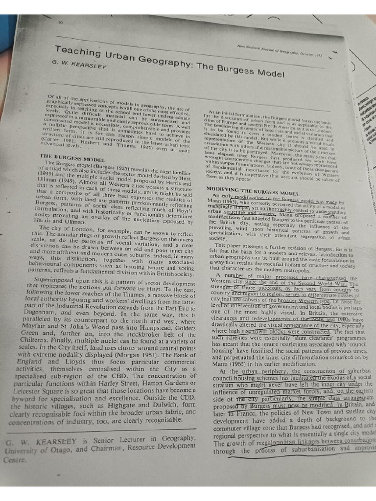Modified Burgess Model | PDF