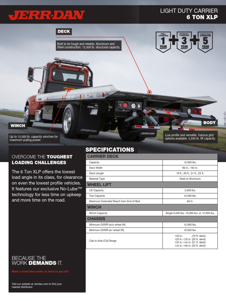 6 Ton XLP Spec Sheet 8 5x11 Vho Web | PDF | Truck | Manufactured Goods
