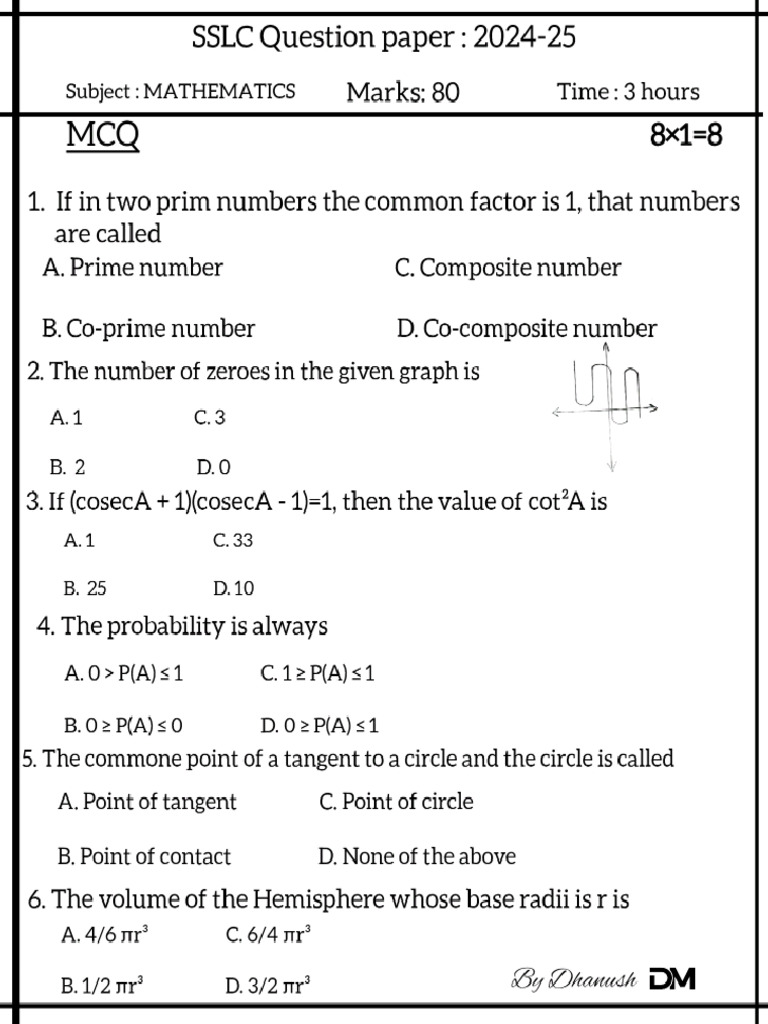 SSLC Maths | PDF