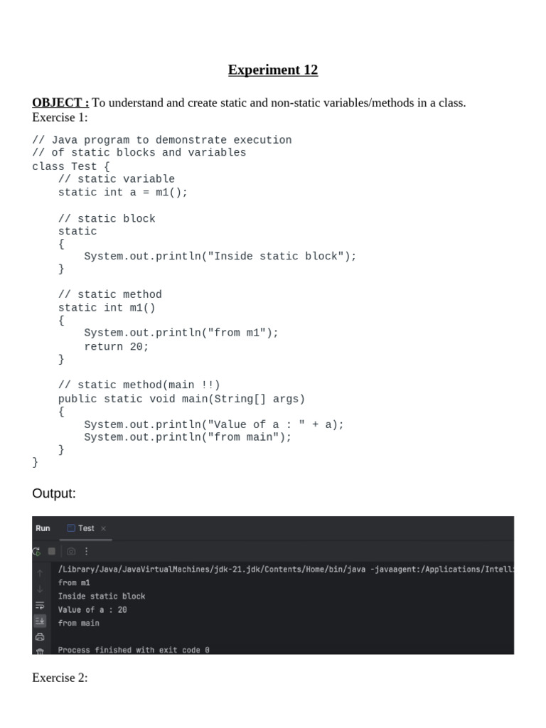 Static Non Static | PDF | Method (Computer Programming) | Programming Static Non Static | PDF | Method (Computer Programming) | Programming