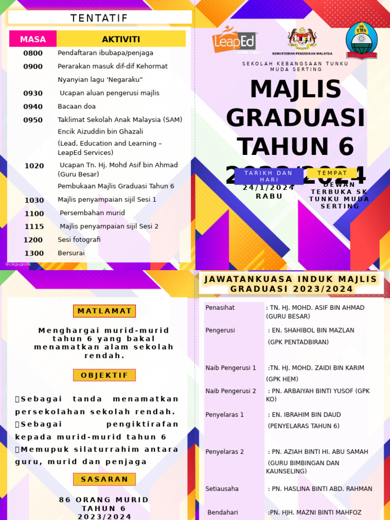 Majlis Graduasi Tahun 6 2023 - 2024 | PDF