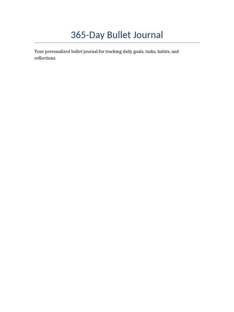 365 Day Bullet Journal Template | PDF | Meditation | Emotions
