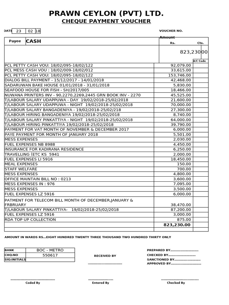 Cheque Payment VOUCHER | PDF | Payments | Cheque