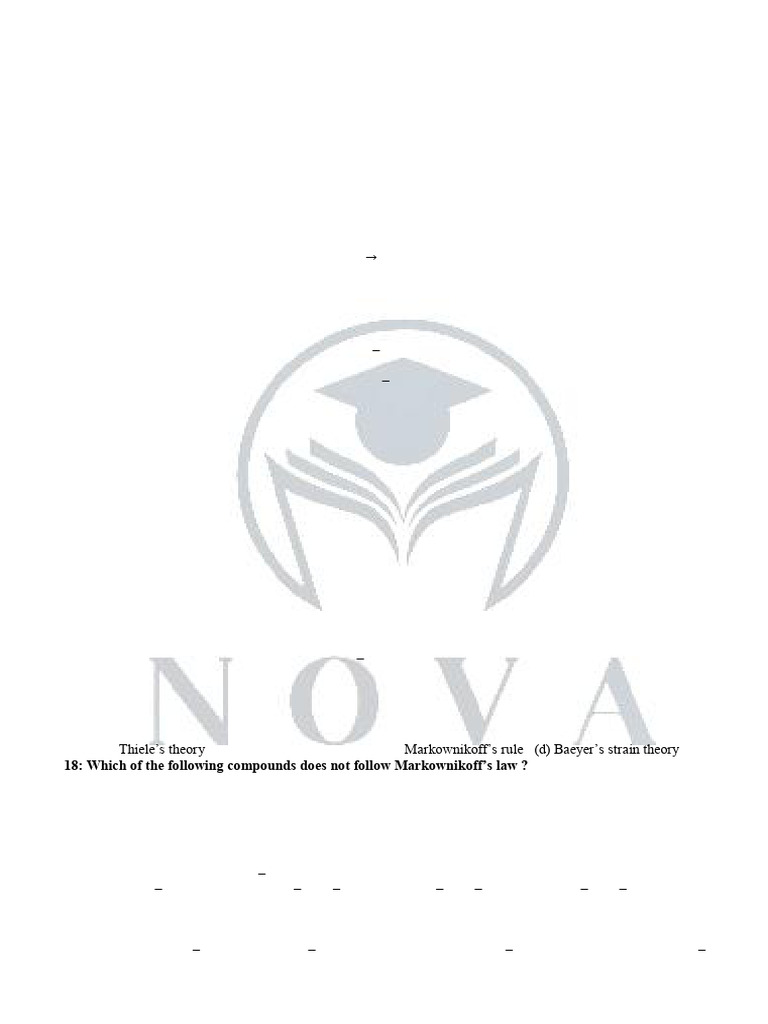 XII CHEMISTRY Hydrocarbon MCQs Practice Test (Organic Chemistry) - 1 ...
