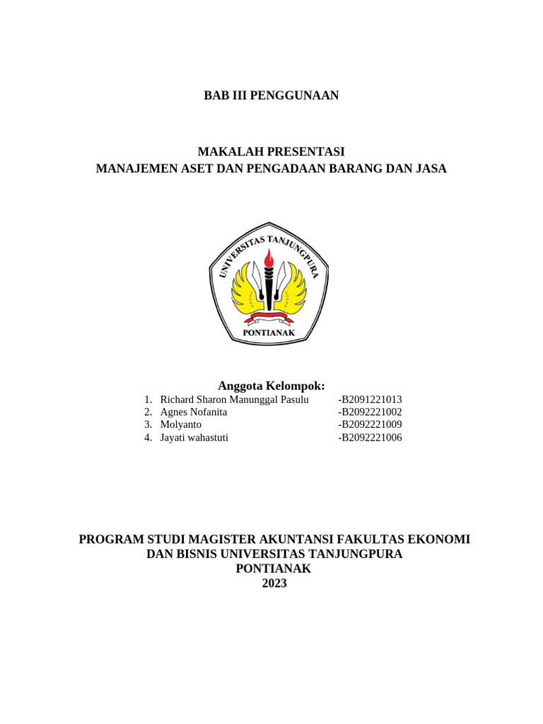 Word Kelompok BAB III PENGGUNAAN BMN DAN BMD | PDF