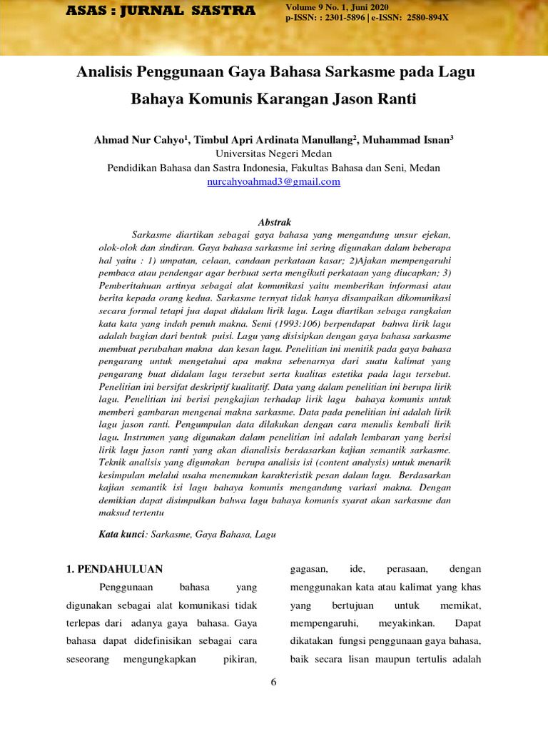 Analisis_Penggunaan_Gaya_Bahasa_Sarkasme (1) | PDF