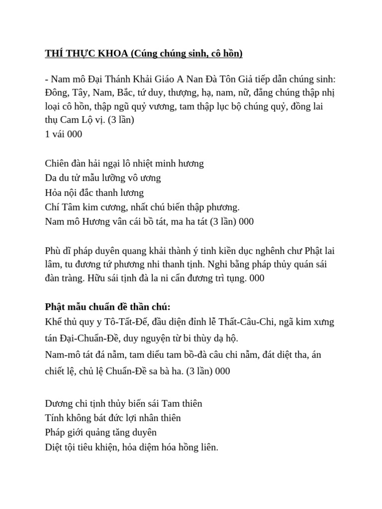 Cúng Chúng Sinh | PDF