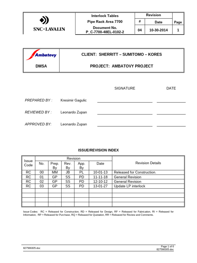P_C-7700-48EL-0102-2 Rev.04 - Interlock Tables | PDF | Energy ...
