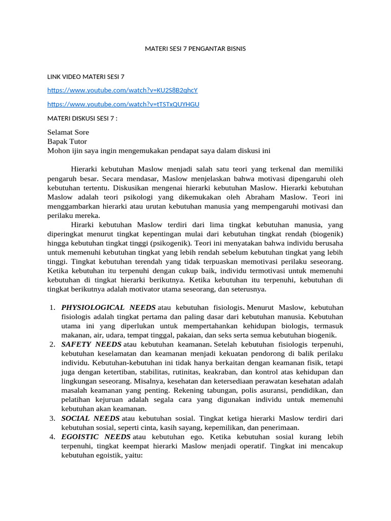 Materi Sesi 7 Pengantar Bisnis | PDF