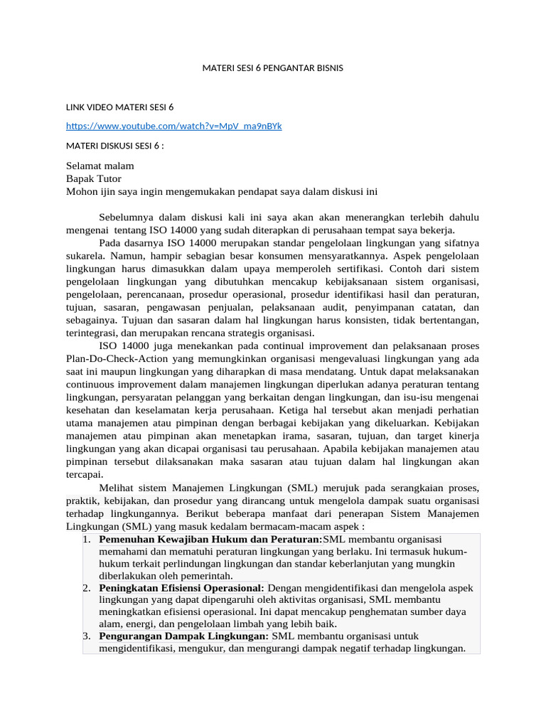 ISO 14000 dan Manajemen Lingkungan | PDF