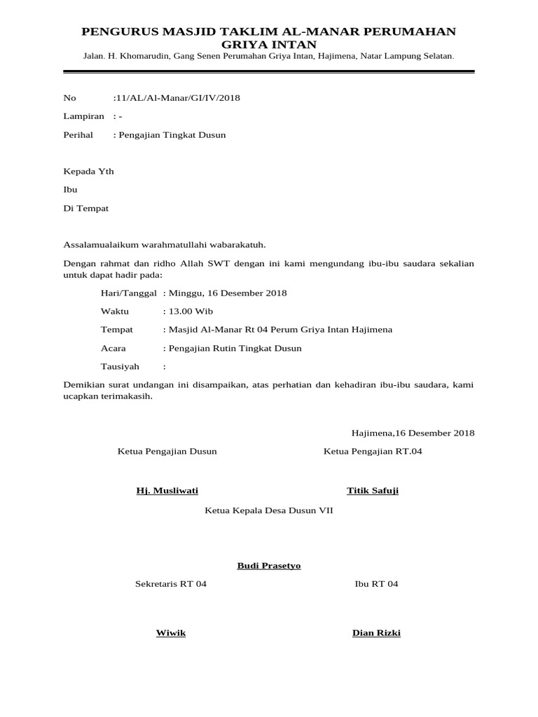 Surat Pengajian | PDF