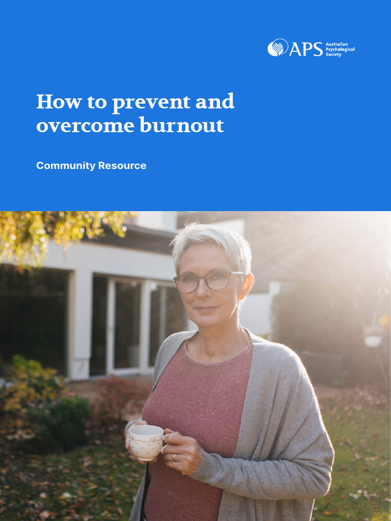 APS Burnout Community Resource | PDF | Occupational Burnout | Stress (Biology)
