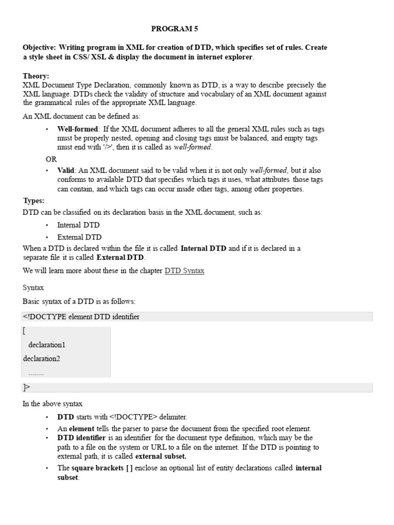 exp 5 and 6 wt | PDF | Html Element | Xml