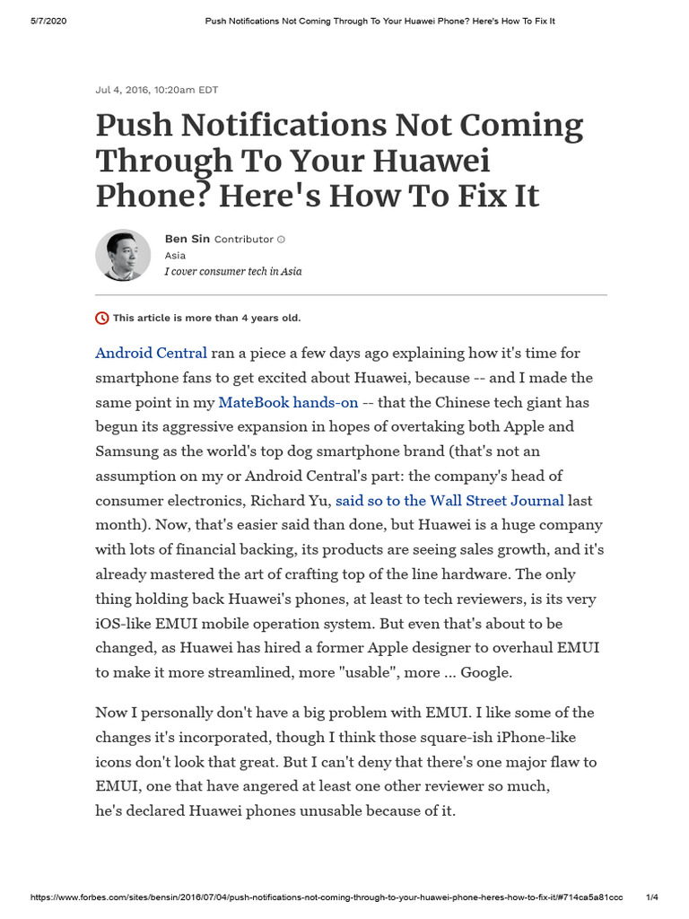 Push Notifications Not Coming Through To Your Huawei Phone - Here's How ...