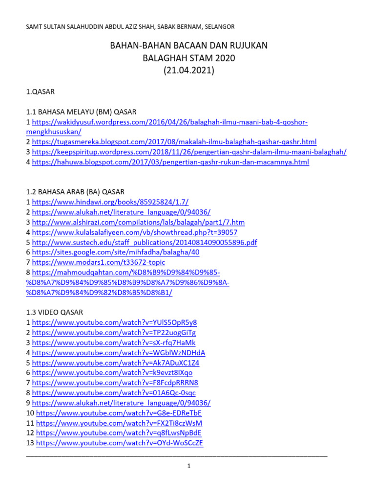 Bahan2 Rujukan Balaghah Stam21 | PDF