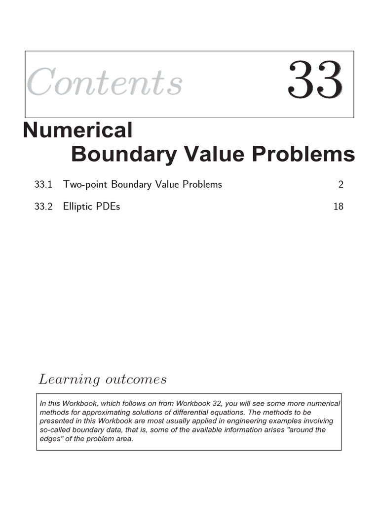 HELM Workbook 33 Numerical Boundary Value Problems | PDF | Boundary Value Problem | Numerical ...