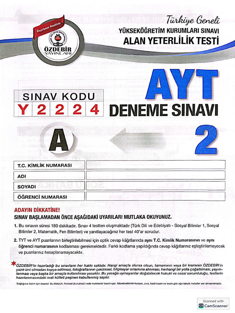 Özdebi̇r Ayt | PDF