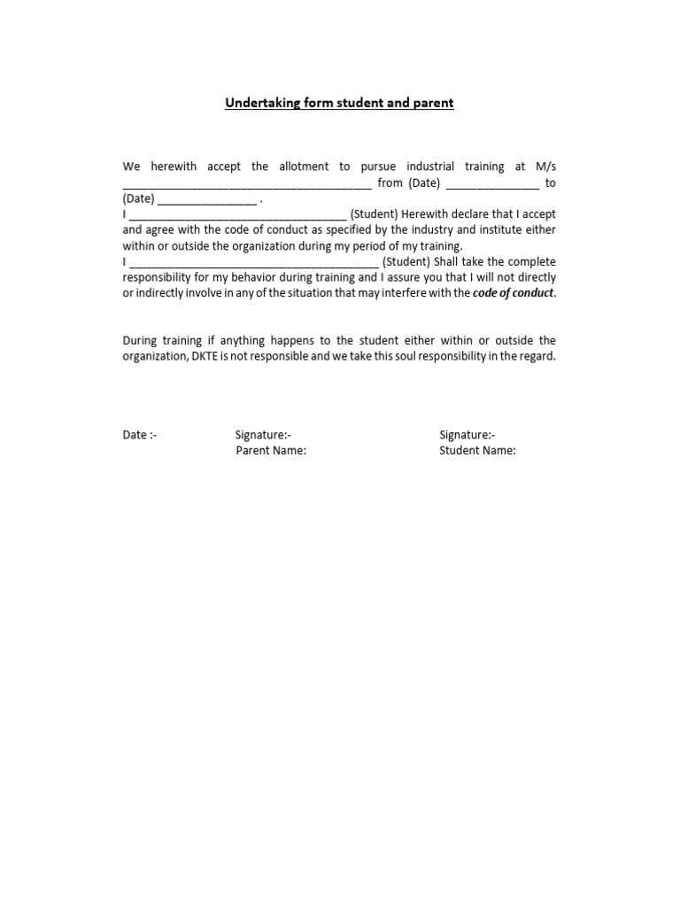 Undertaking Form | PDF