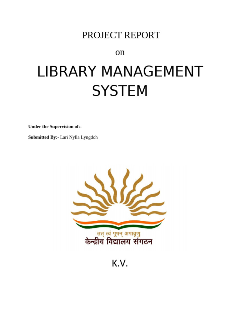 Library Management System Project Report Pdf Databases Libraries
