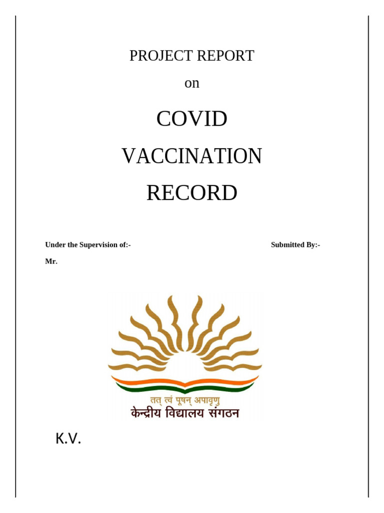 COVID Vaccination Record Project Report | PDF | Databases | Computer ...