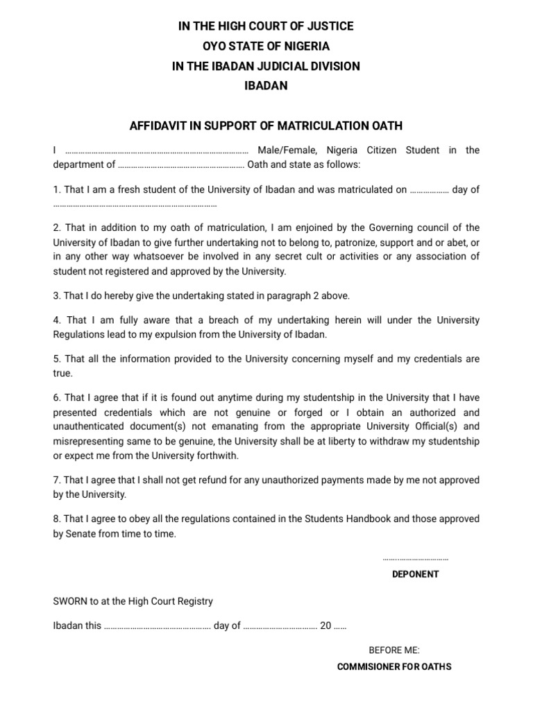 Matriculation Oath (2) | PDF