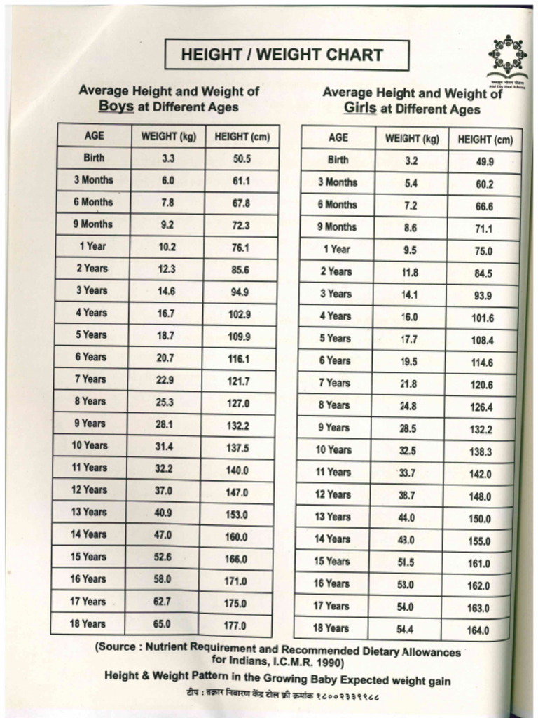 Height Width Chart | PDF