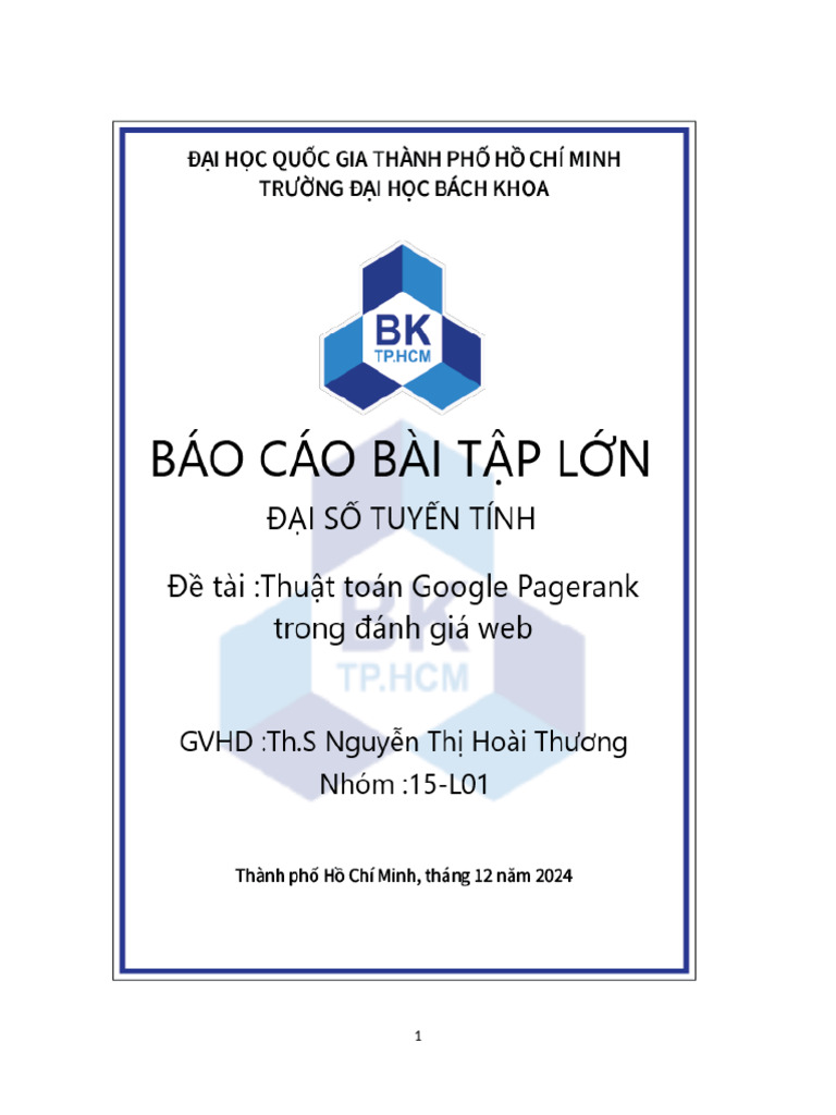 BTL DSTT Nhóm 15 L01 | PDF