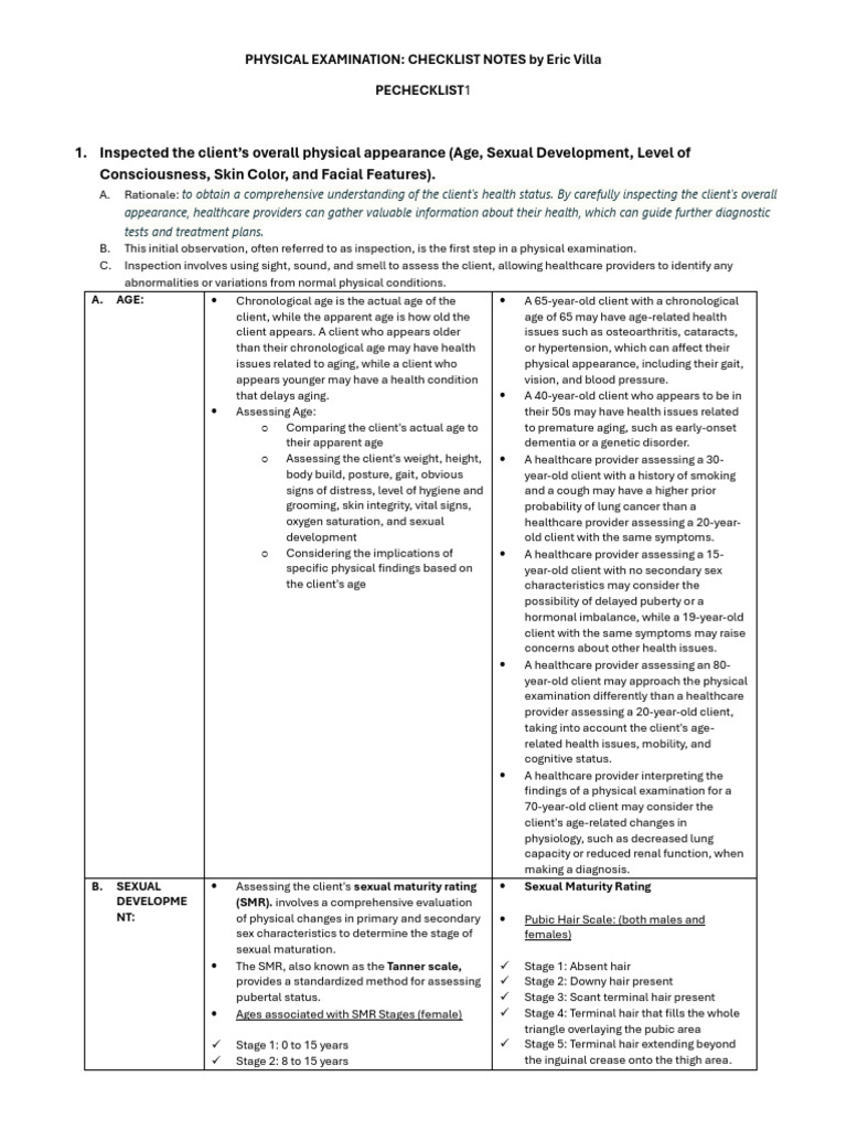 Ha General Survey Notes | PDF | Scoliosis | Vertebral Column