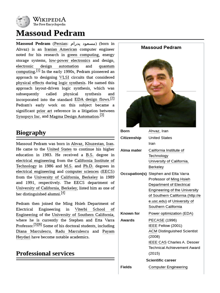 Massoud_Pedram | PDF | Engineering | Computing