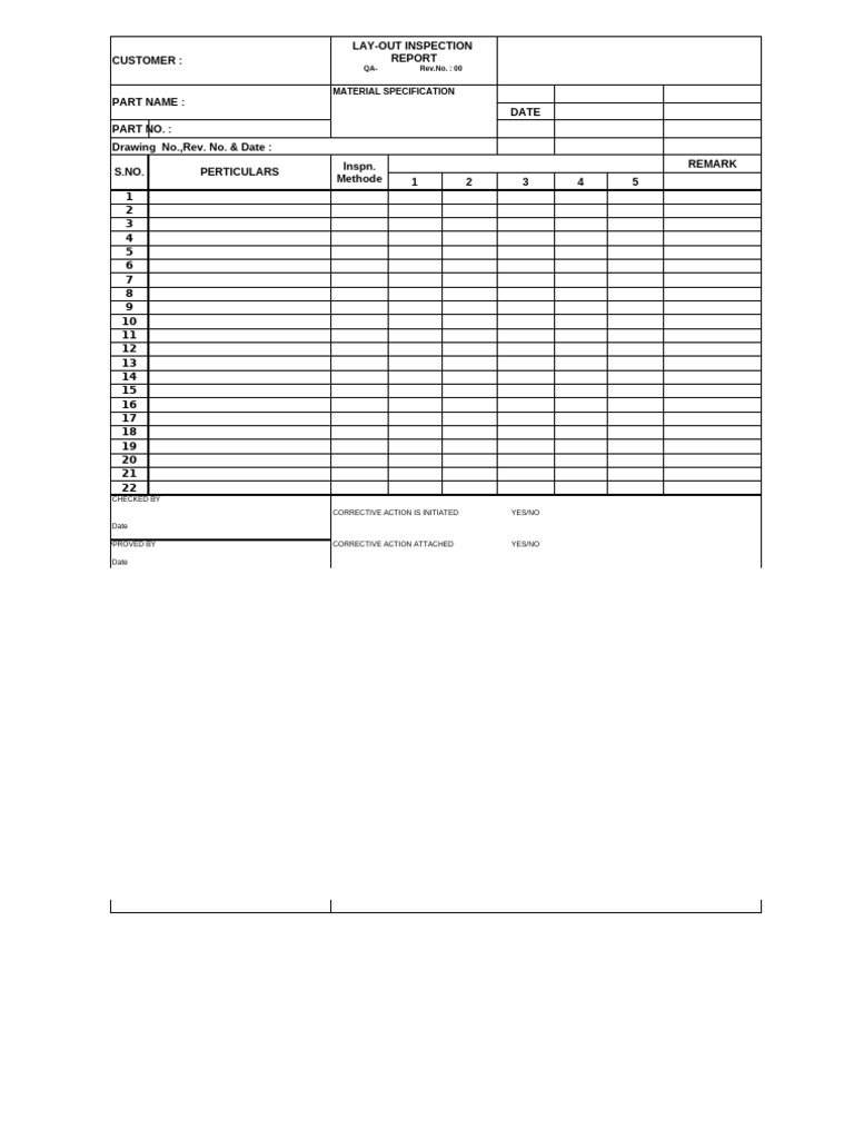Layout Inspection Format | PDF