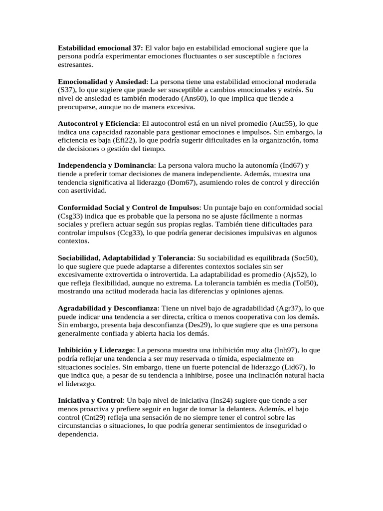 Interpretacion CPS | PDF | Las emociones | Liderazgo