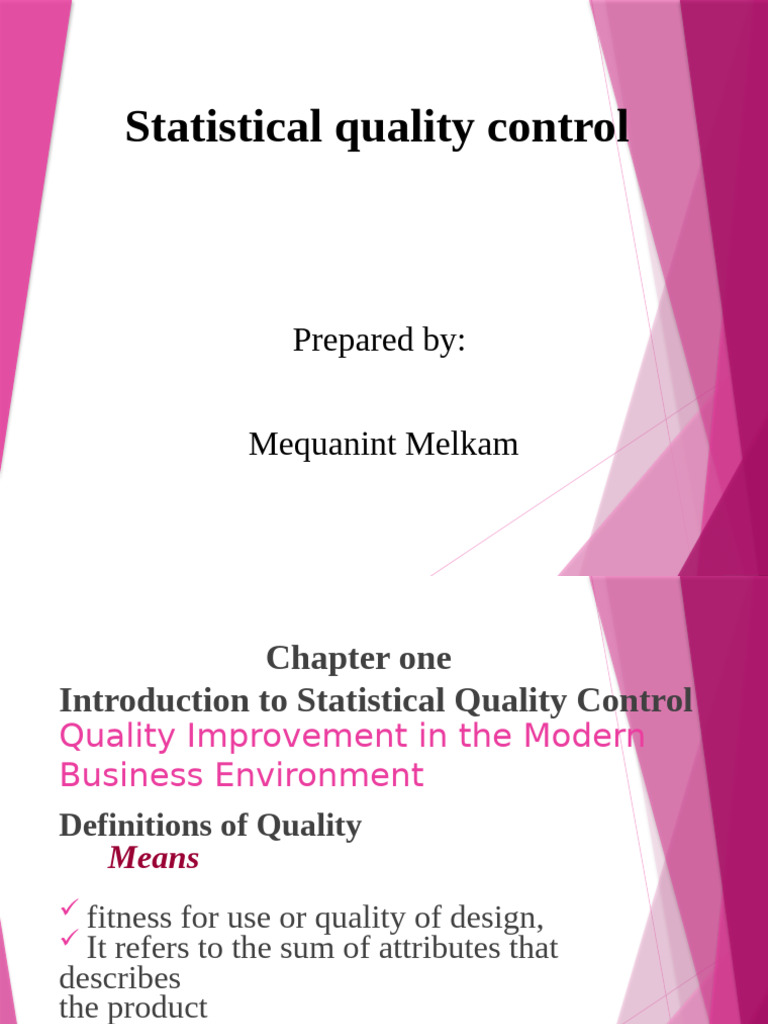 Sqc Chapter 1 Ppt | PDF | Probability Distribution | Statistics