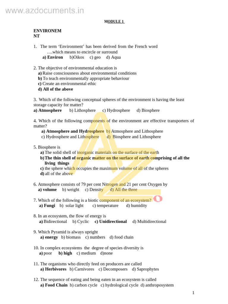 18civ59 Evs QB Azdocuments - in | PDF | Ecosystem | Natural Environment