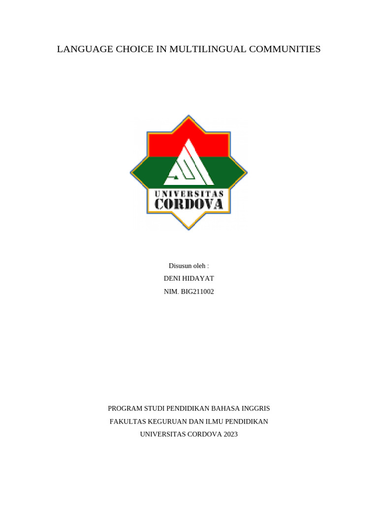 LANGUAGE CHOICE IN MULTILINGUAL COMMUNITIES | PDF | Multilingualism ...