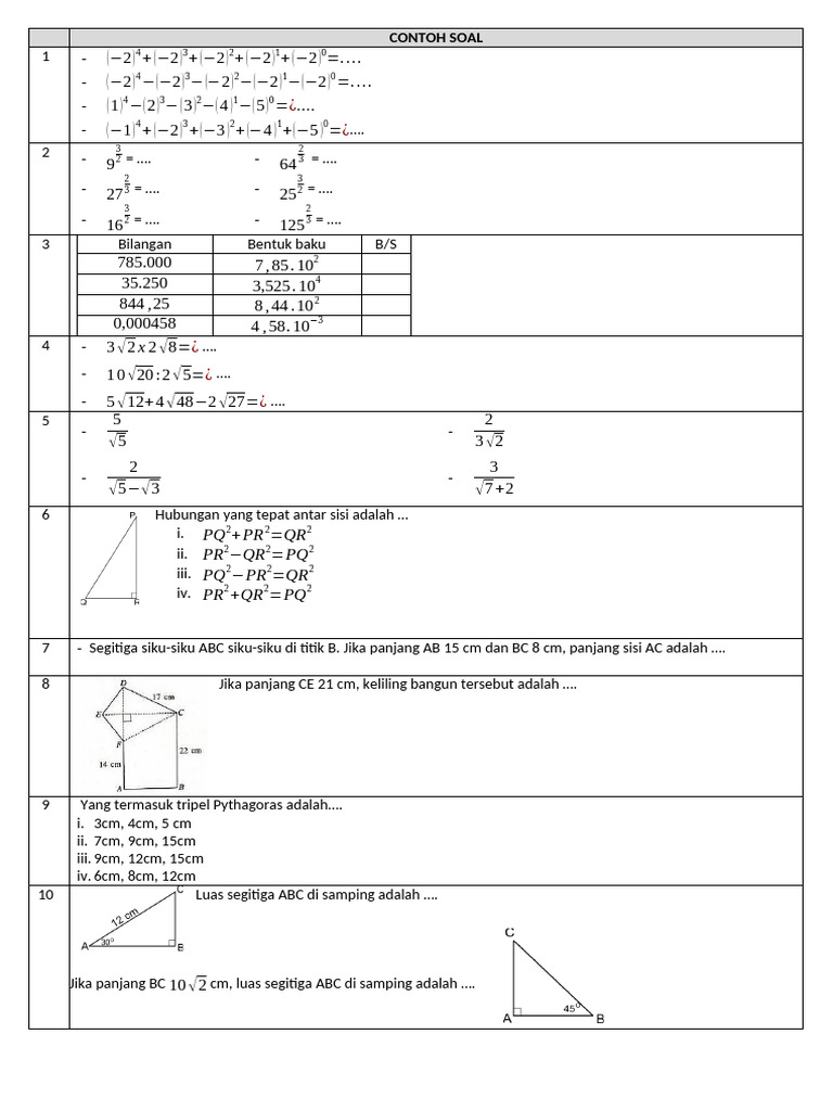 LATIHAN ASAS MATEMATIKA VIII 2024 | PDF