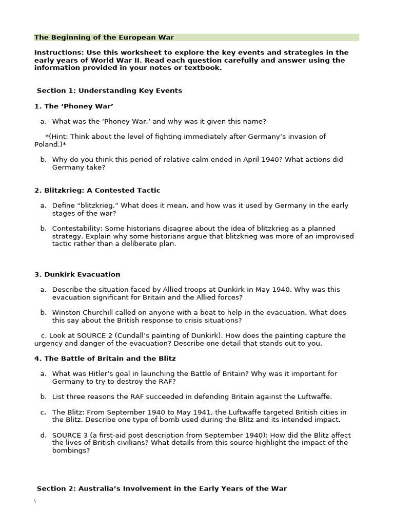 the war begins (2) | PDF | The Blitz | Blitzkrieg